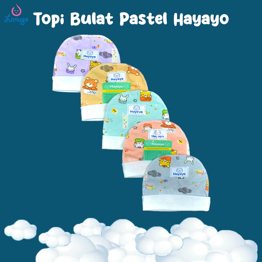 Jual HAYAYO 1 Pcs Topi Bulat Bayi/Baby Motif Pastel (0-3M) | Shopee ...