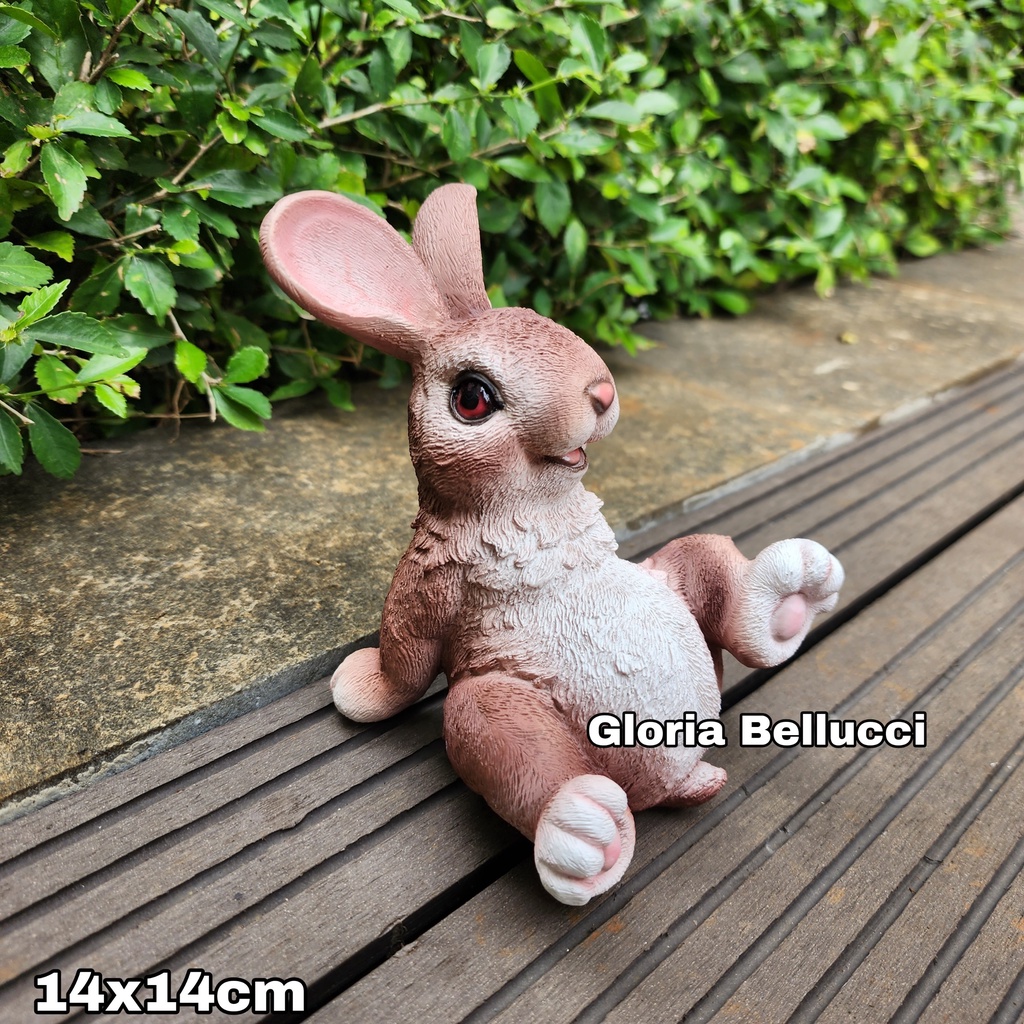 Jual Patung kelinci coklat dekorasi outdoor kebun taman pajangan rabbit ...