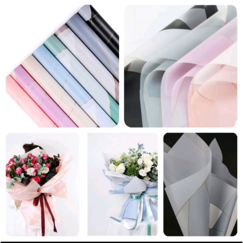 Jual Kertas Buket Bunga Motif Garis Abstrak FREE PACKiNG Kertas Kado ...