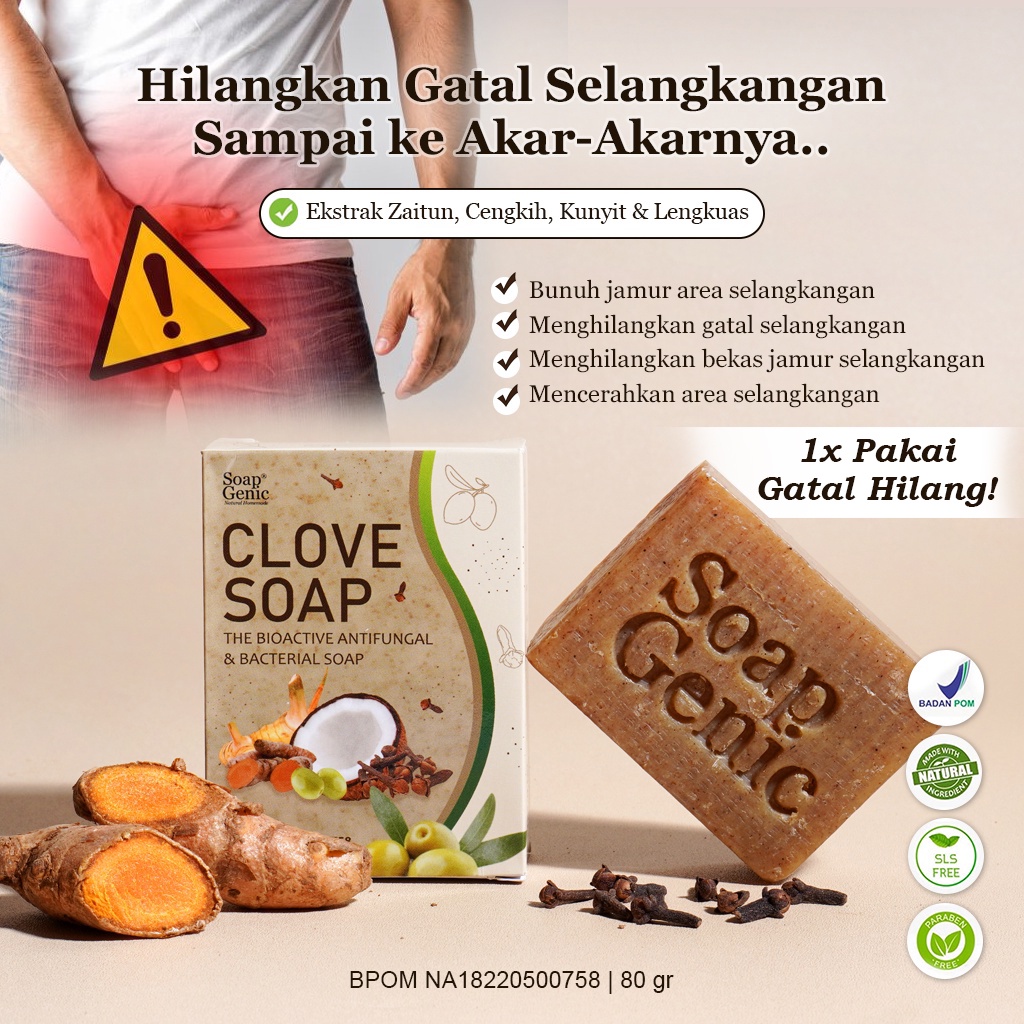 Jual Sabun Gatal Selangkangan Paling Ampuh Clove Soap BPOM 80gr ...