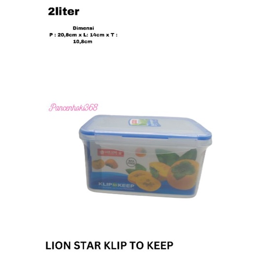 Jual Kotak Makanan Kedap Udara Lion Star Klip To Keep 2Liter | Shopee ...