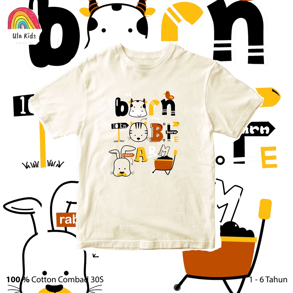 Jual Kaos Anak Lengan Pendek Baju Anak Ula Kids Born Tobe Usia 1 - 6 ...