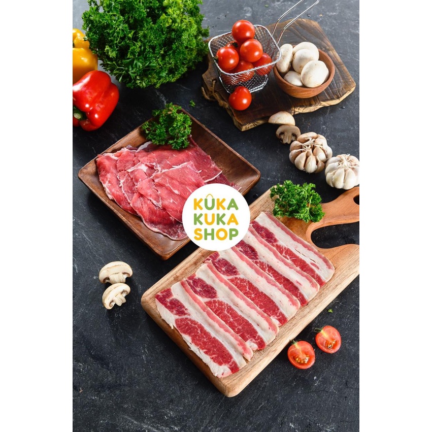 Jual BUNDLING AUS BEEF SLICE LOW FAT 500GR + US SHORTPLATE BEEF SLICE ...