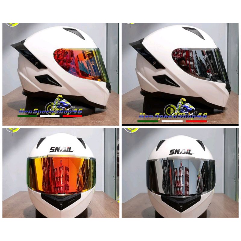 Jual HELM SNAIL FFS1 WHITE SOLID HELM SNIAL FULLFACE FFS1 PUTIH PAKET ...