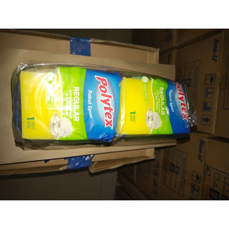 Jual Polytex Sabut Spon Spons Sponge Regular Cuci Piring Dapur | Shopee ...