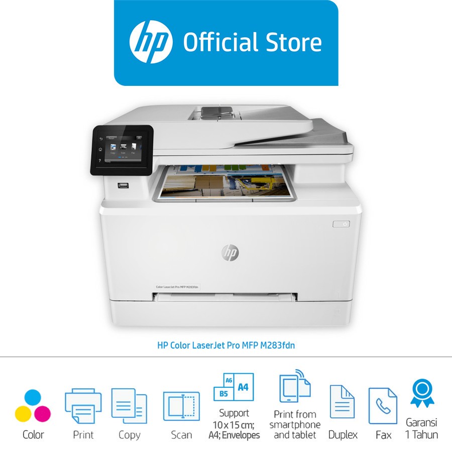 Jual HP Color LaserJet Pro MFP M283fdn Printer/Color/Print Scan Copy ...