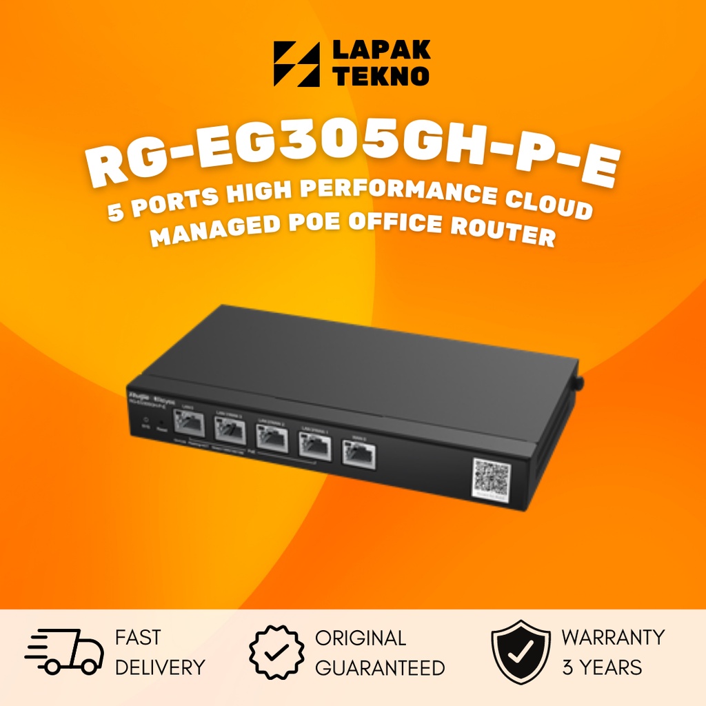 Jual RG-EG305GH-P-E 5*PORTS CLOUD MANAGED HIGH PERFORMANCE POE ROUTER ...