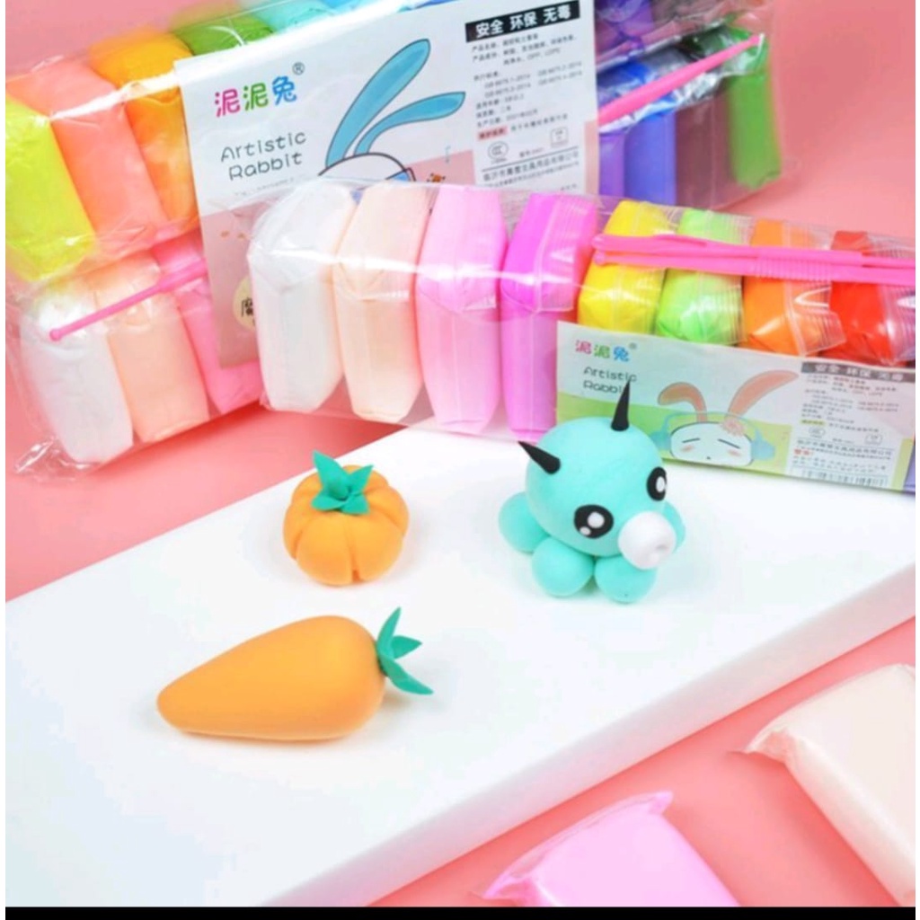Jual PWR - 12in 1 Clay Polymer Super Light Rainbow / Plastisin | Shopee ...