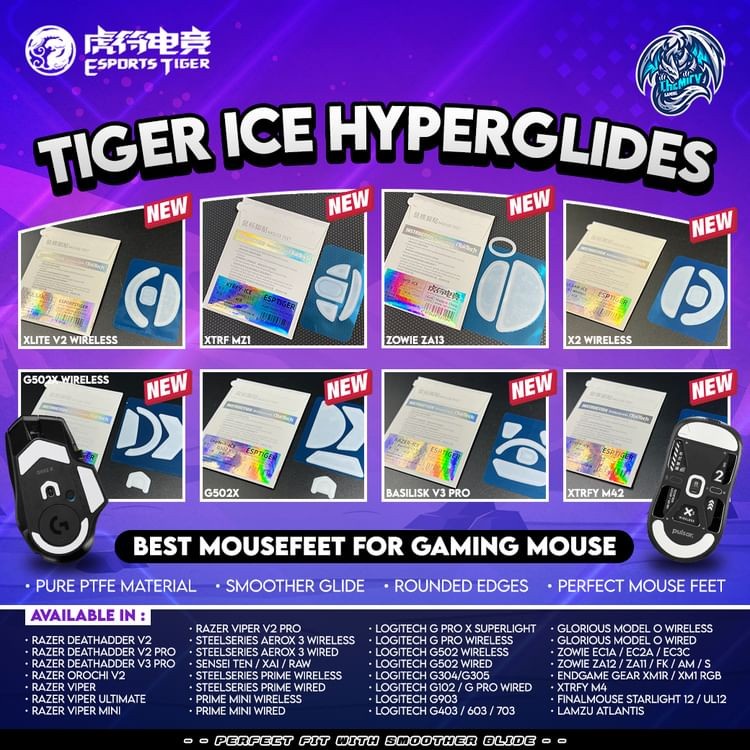 Jual Tiger Arc Ice Hyperglide Mousefeet Logitech G Pro Superlight G304 ...