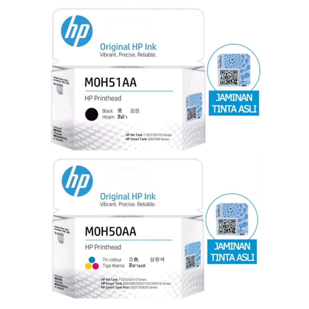 Jual tinta cartridge HP printhead MOH51AA black & MOH50AA color ...