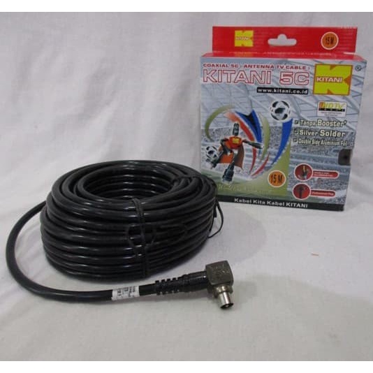 Jual Kabel Antena TV 5C+Jek Tanpa Booster 15 meter Full Tembaga KITANI///*** | Shopee Indonesia
