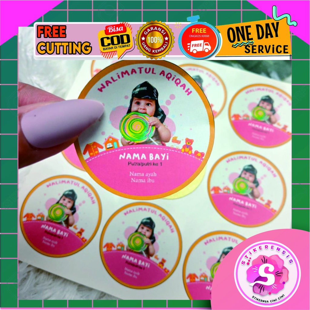 Jual Stiker Label Bulat Aqiqah Sticker Bulat Aqikah Stiker Akikah Anak ...