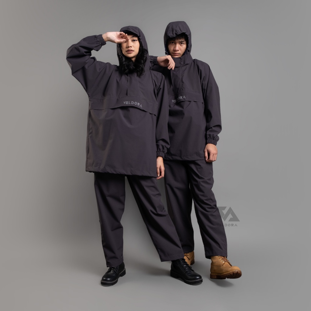 Jual VELDORA - Jas Hujan Mantel Pria dan Wanita Dewasa Alpha Series Abu ...