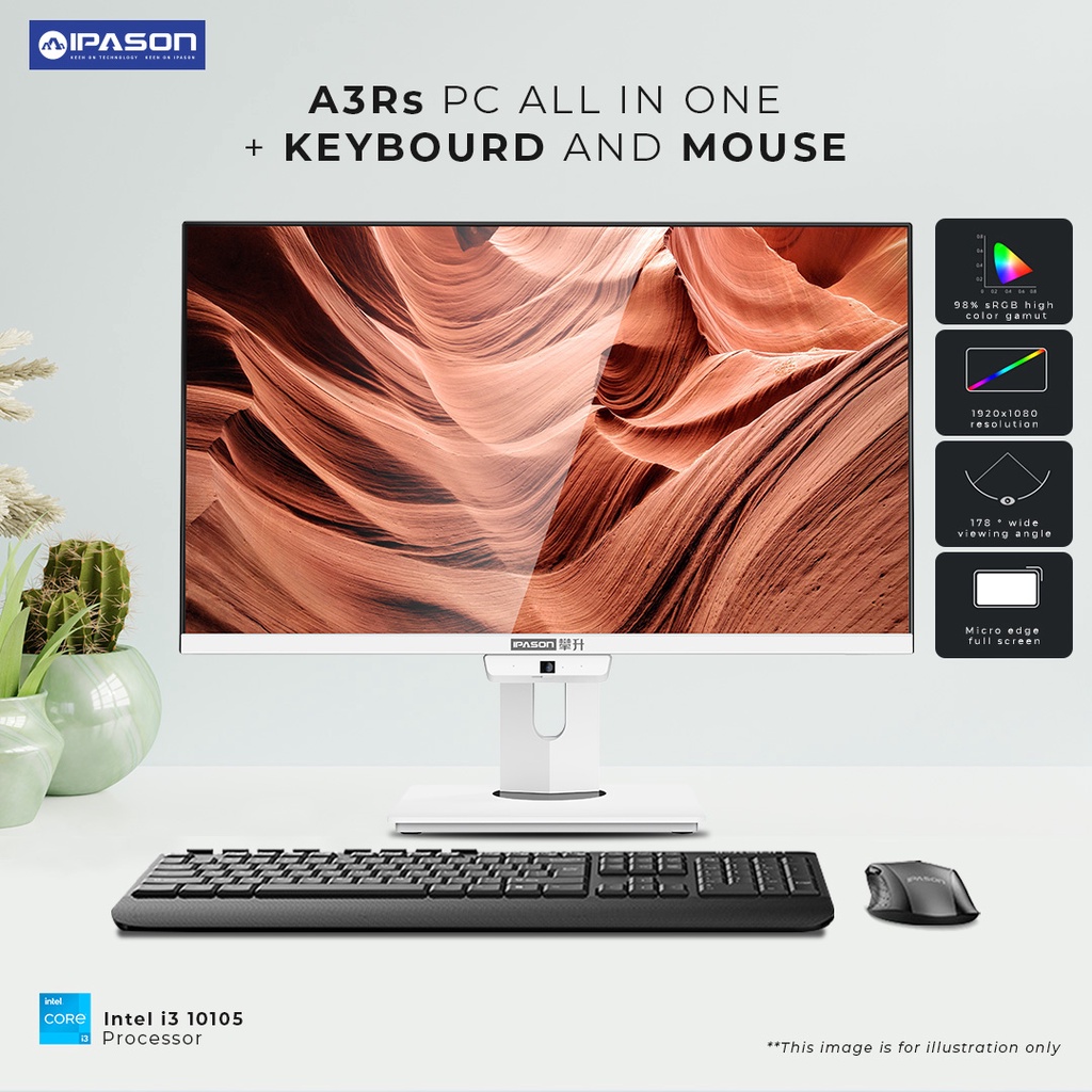Jual IPASON Desktop ALL IN ONE A3Rs I3 10105 8G 256G/ 512G Win10 1920*1080 with WIFI Bluethooth ...