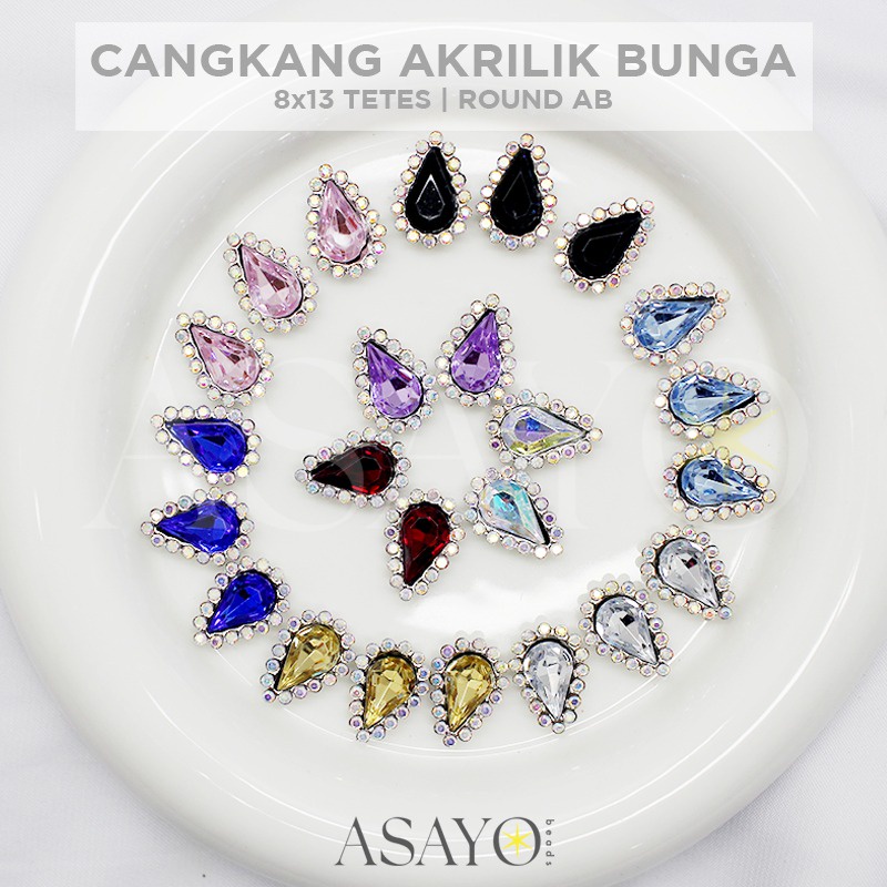 Jual Cangkang Bunga Tetes 6x10 8x13 Akrilik Kristal Crystal Pelangi ...