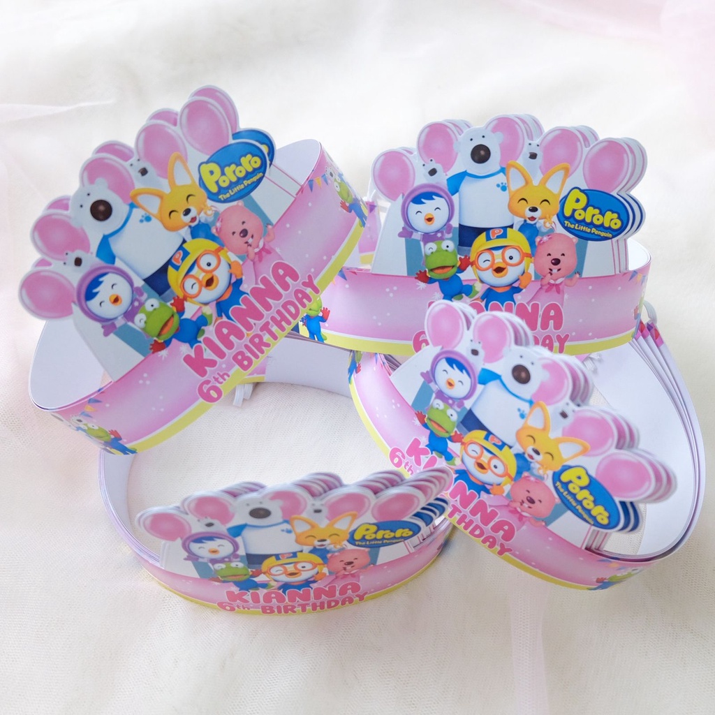 Jual Topi Birthday / Hiasan Kepala Ulang Tahun - Pororo Pink | Shopee ...