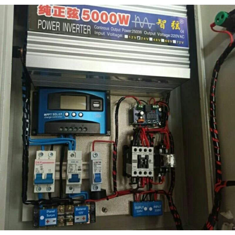 Jual Box panel PLTS hybrid off grid 5000 watt ATS LVD | Shopee Indonesia