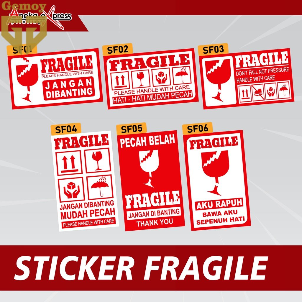 Jual Sticker Fragile Murah | Stiker Pecah Belah Kemasan Olshop | Label ...