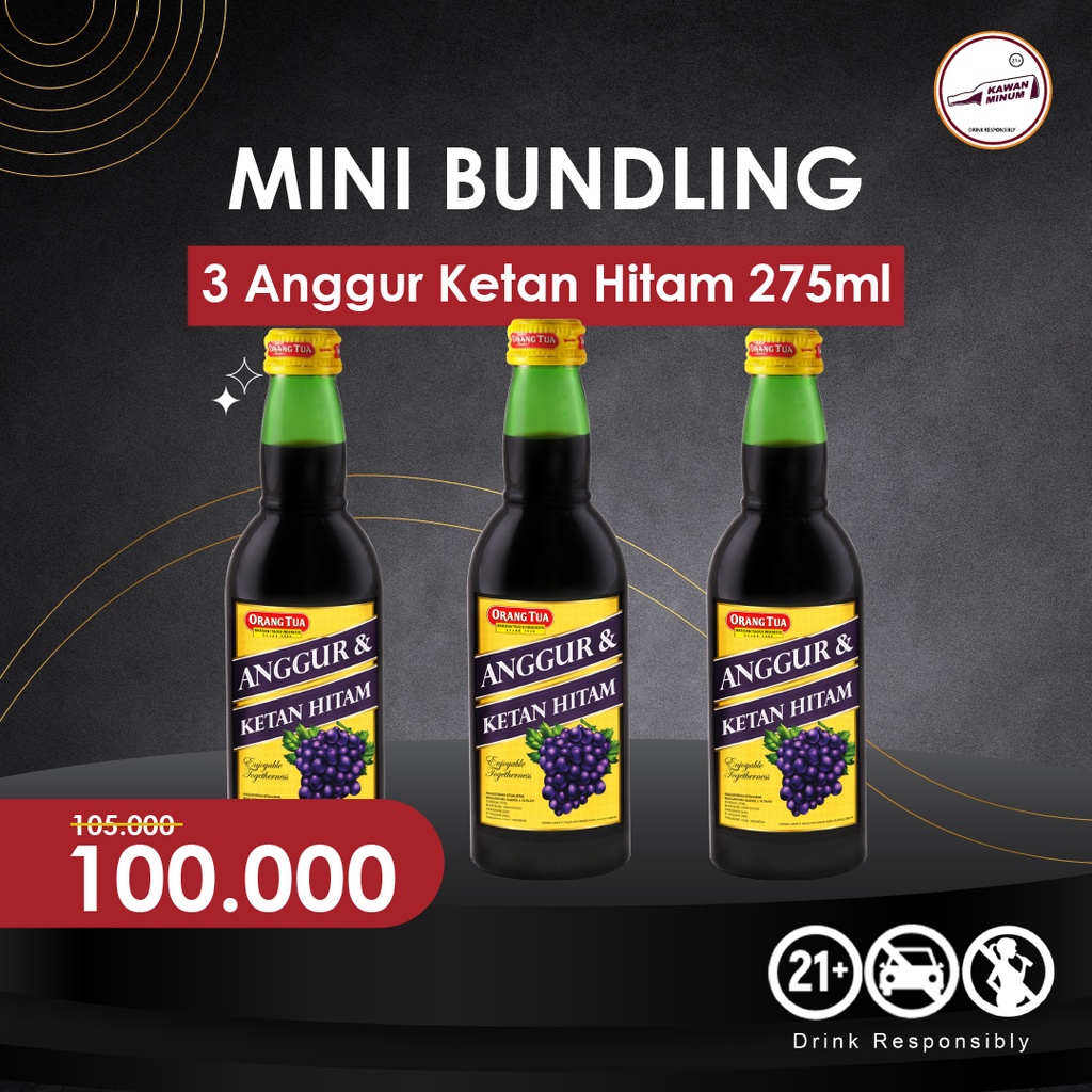 Jual Mini Bundling 3 Anggur Ketan Hitam 275mL | Shopee Indonesia