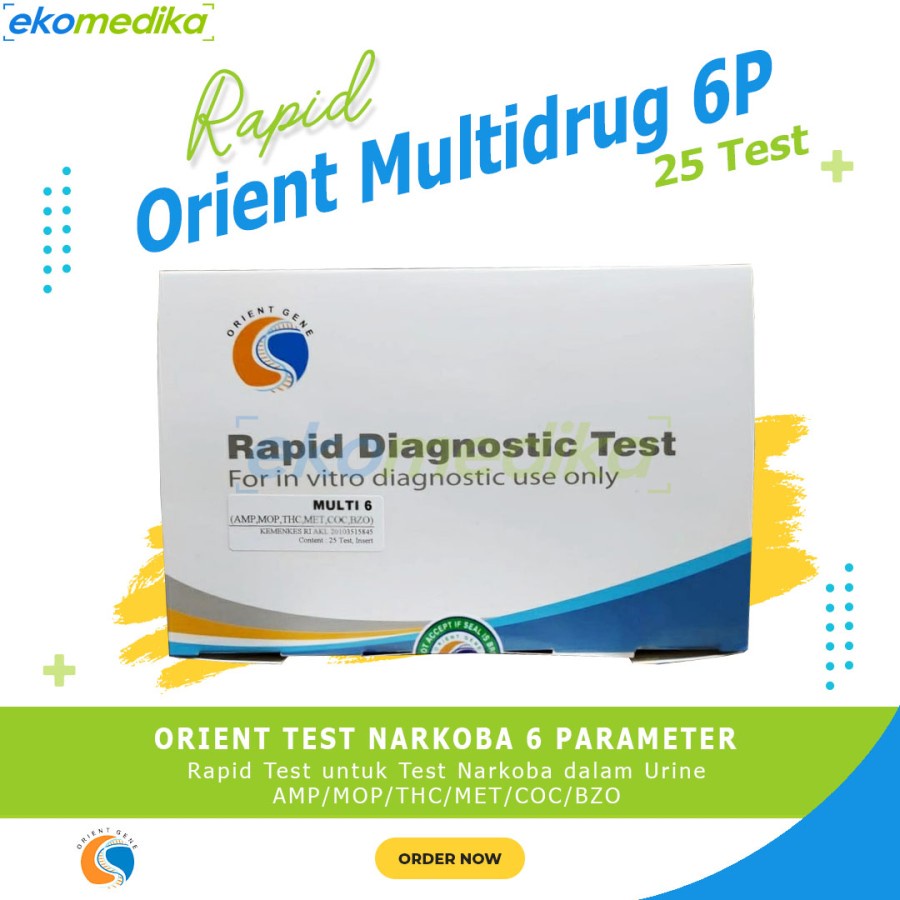 Jual Orient Gene Multi drug 3 parameter / Drug Test 6 parameter isi 25 ...