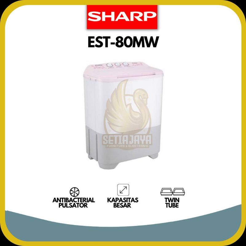 Jual SHARP Mesin Cuci 2 tabung 7 KG - (ES-T 80MW) | Shopee Indonesia