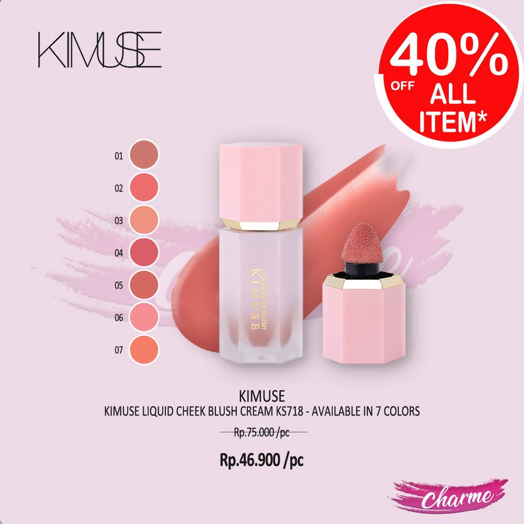 Jual (READY & ORI) KIMUSE Liquid Cheek Blush Cream Dewy Finish Skin ...