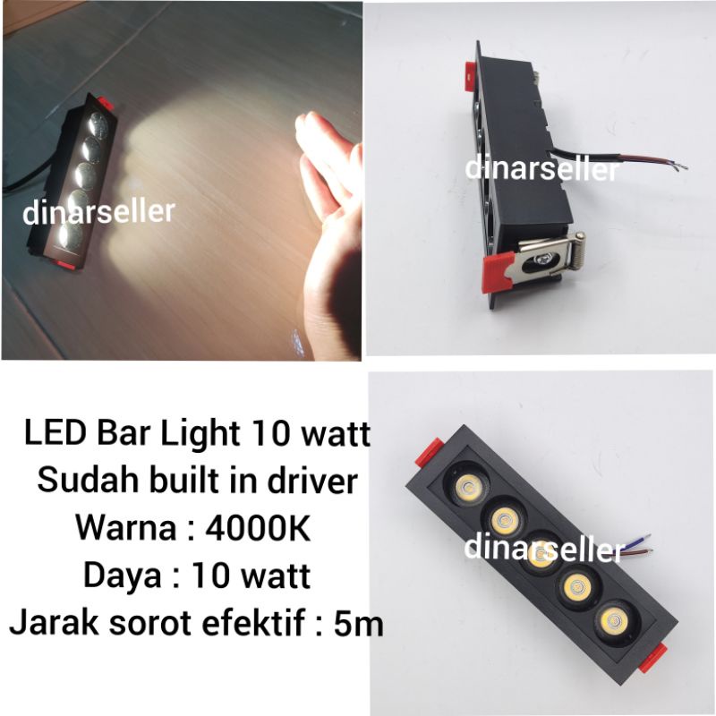 Jual LED BAR 10 WATT 4000K NATURAL WHITE DOWNLIGHT PLAFON AC220V ...