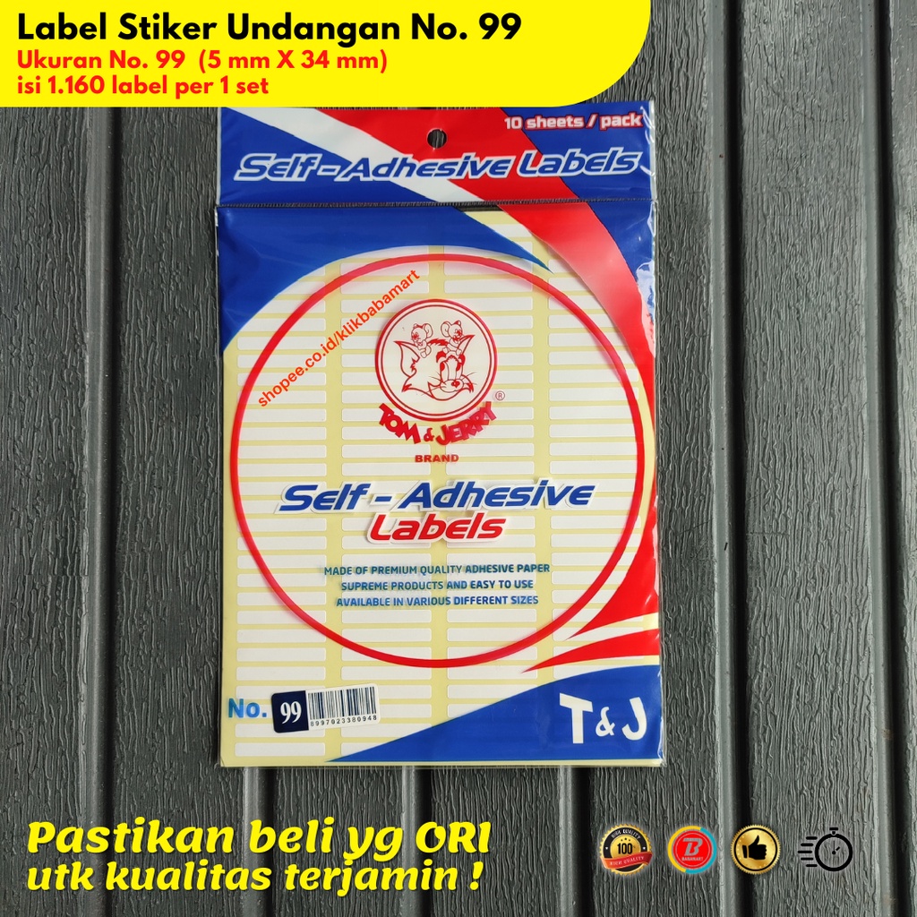 Jual STIKER LABEL UNDANGAN NO. 99 ORIGINAL TOM & JERRY T&J TOM JERRY ...