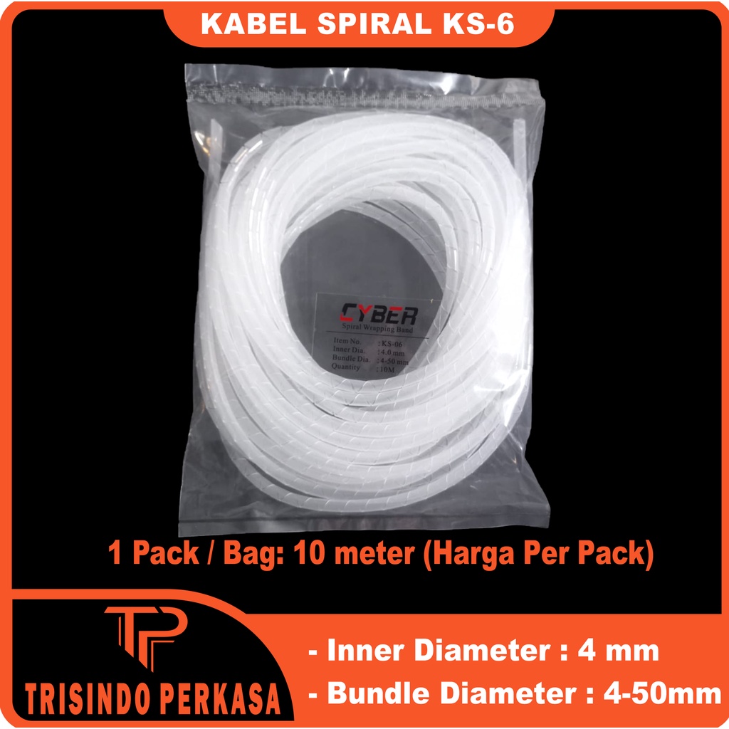Jual Kabel Spiral / Spiral Wrapping Band KS-6 KS 6 KS6 Spiral Kabel Pelindung Cable Spiral ...
