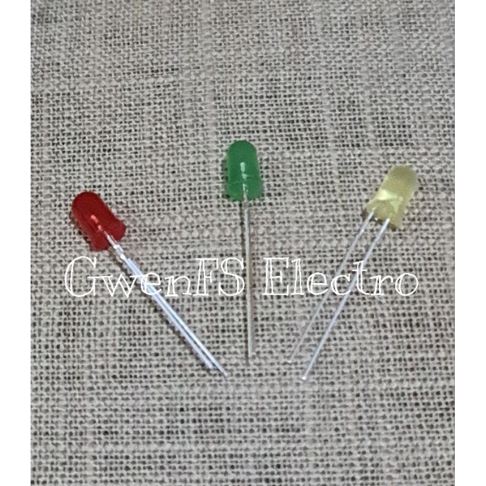 Jual isi 10pcs Lampu LED 5mm Mika Merah Hijau Kuning Super Bright ...