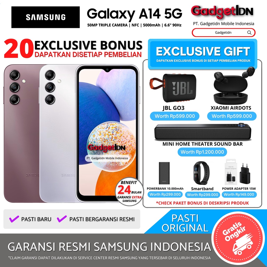 Jual SAMSUNG Galaxy A14 5G NFC 12/128GB ( 6GB + 6GB Ram Plus ) Garansi ...
