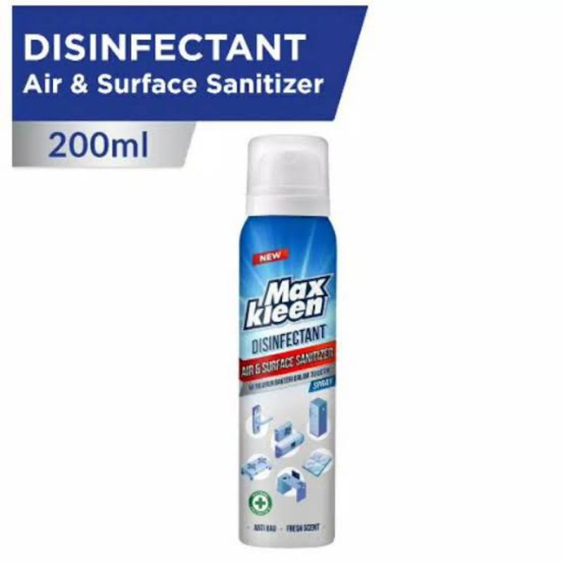 Jual Max Kleen Disinfectant 200ml Air & Surface Sanitizer | Shopee ...