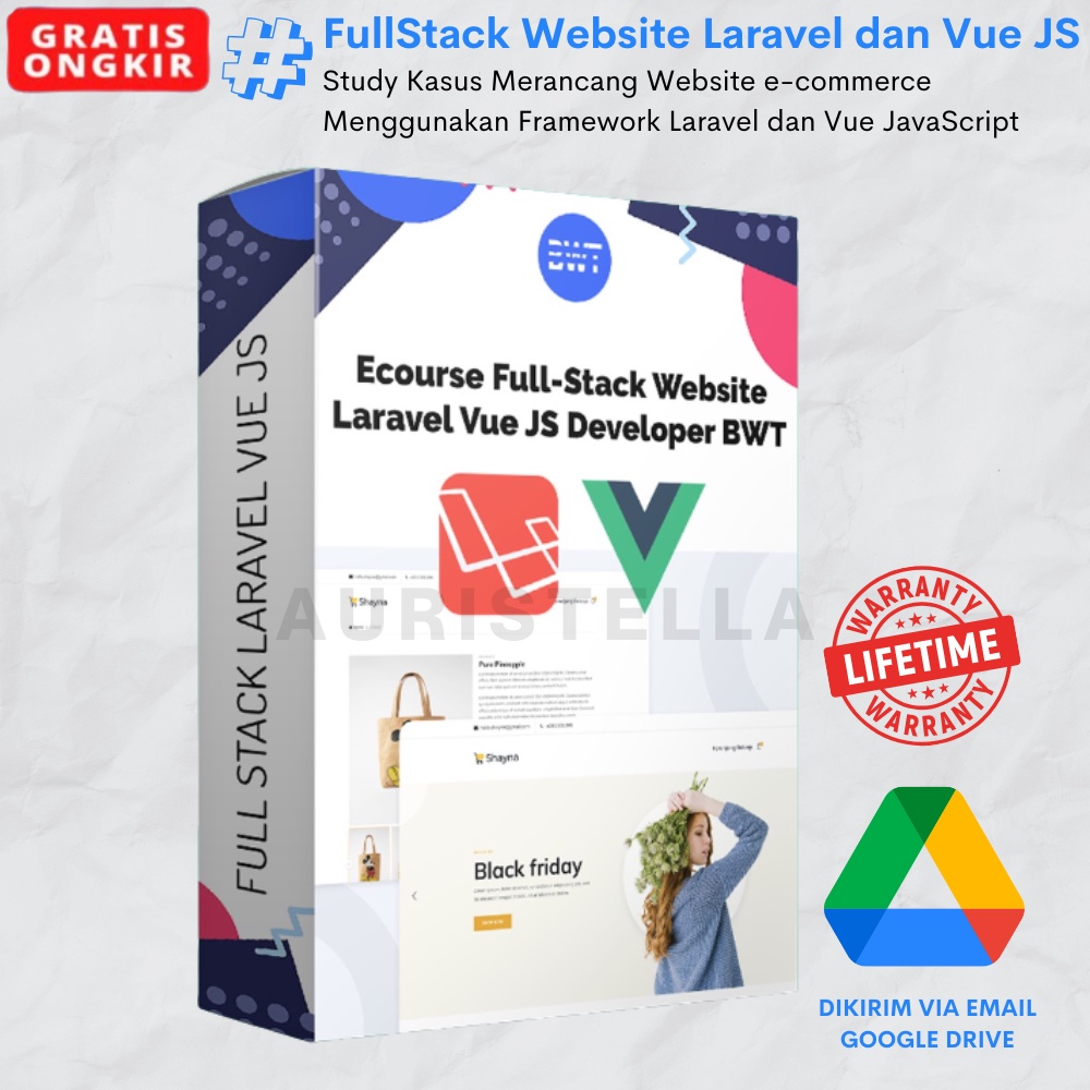Jual E-Course Full-Stack Website Laravel dan Vue JS Developer BWT | Shopee Indonesia