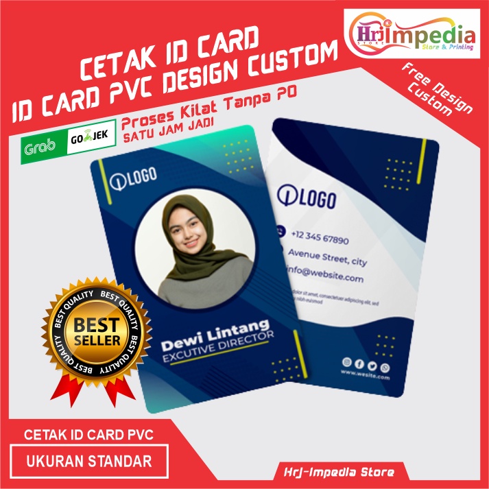 Jual Cetak id card satuan 2 SIsi | Cetak id card satuan set Design Custom | Shopee Indonesia