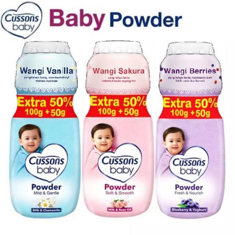 Jual cussons baby powder Extra 50% (150g) | Shopee Indonesia