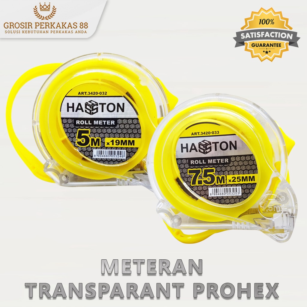 Jual Prohex Meteran Tukang Bangunan 5 Meter 7.5 Meter Transparan Roll ...