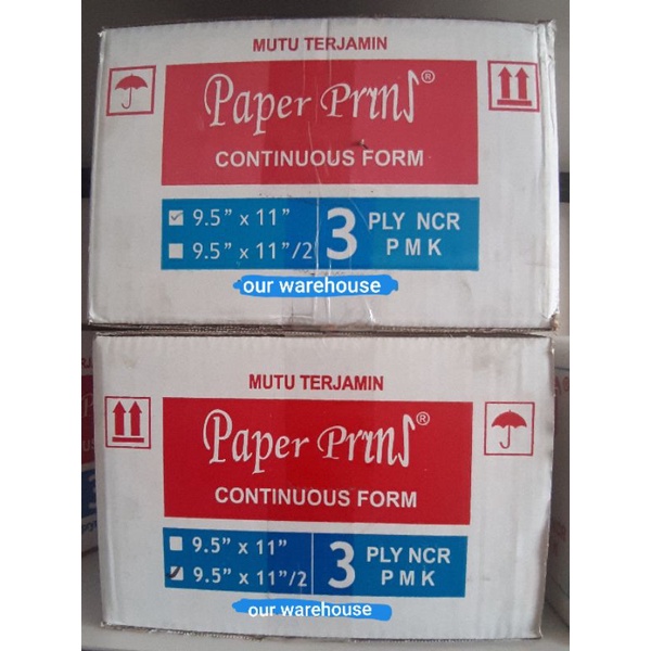 Jual Kertas Continuous Form Paper Prins 9,5x11" 3 Ply Full atau Bagi 2 ...
