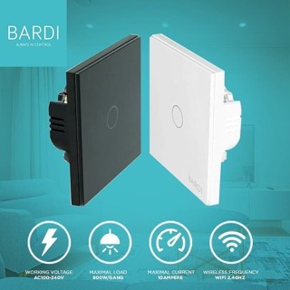 Jual BARDI SMART WALL SWITCH 1 GANG WHITE BLACK - Bardi Smart Saklar ...