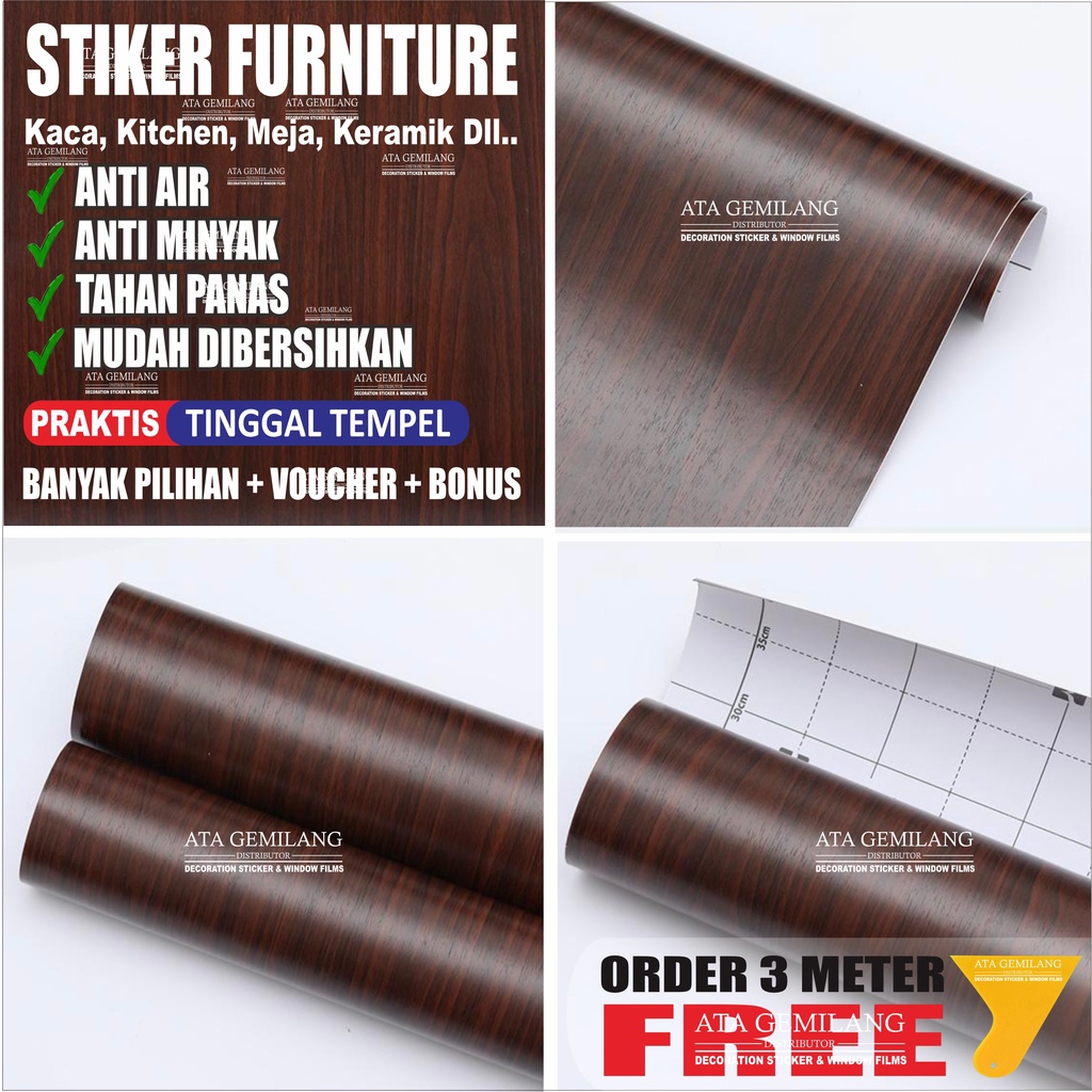Jual Stiker Serat Kayu Furniture Untuk Dinding,Lantai,Meja,Kursi ...