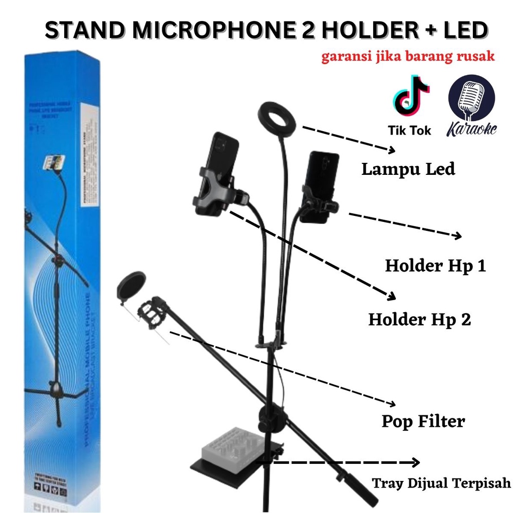 Jual Tripod Stand Mic Microphone Panjang Standing Lantai Pro Holder ...