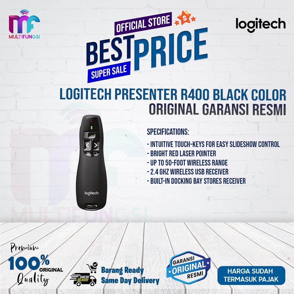 Jual Logitech Presenter R400 Black Color Original Garansi Resmi ...
