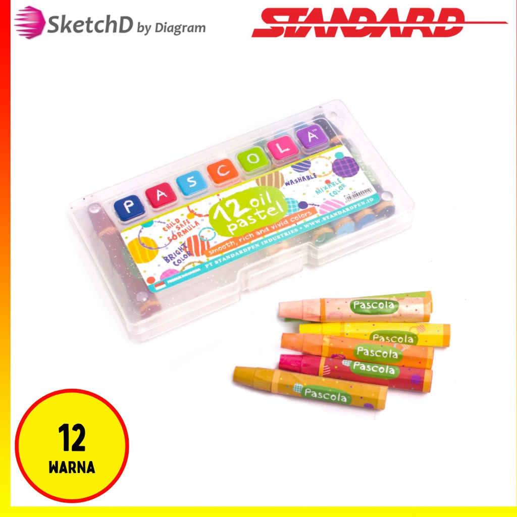 Jual Oil Pastel Pascola 12 warna - Krayon 12 warna - Standard Crayon ...