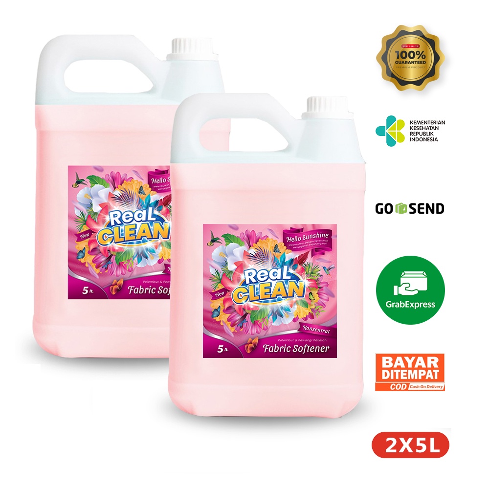 Jual [BUNDLE 2 PCS] Softener 5 Liter ISI 2 PCS Pelembut dan Pewangi Pakaian Real Clean | Shopee ...