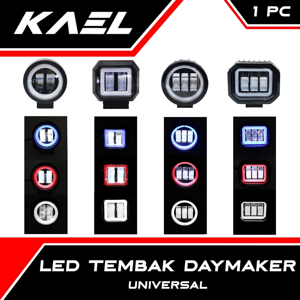 Jual Lampu LED Tembak Daymaker Untuk Semua Jenis Motor Universal Bulat ...
