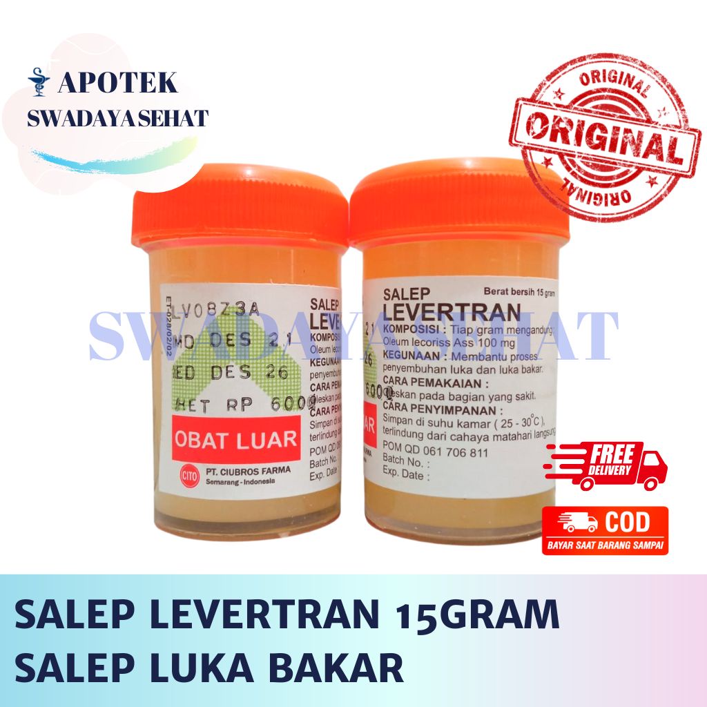 Jual SALEP LEVERTRAN 15GRAM - Krim Salep Luka Bakar P3K | Shopee Indonesia