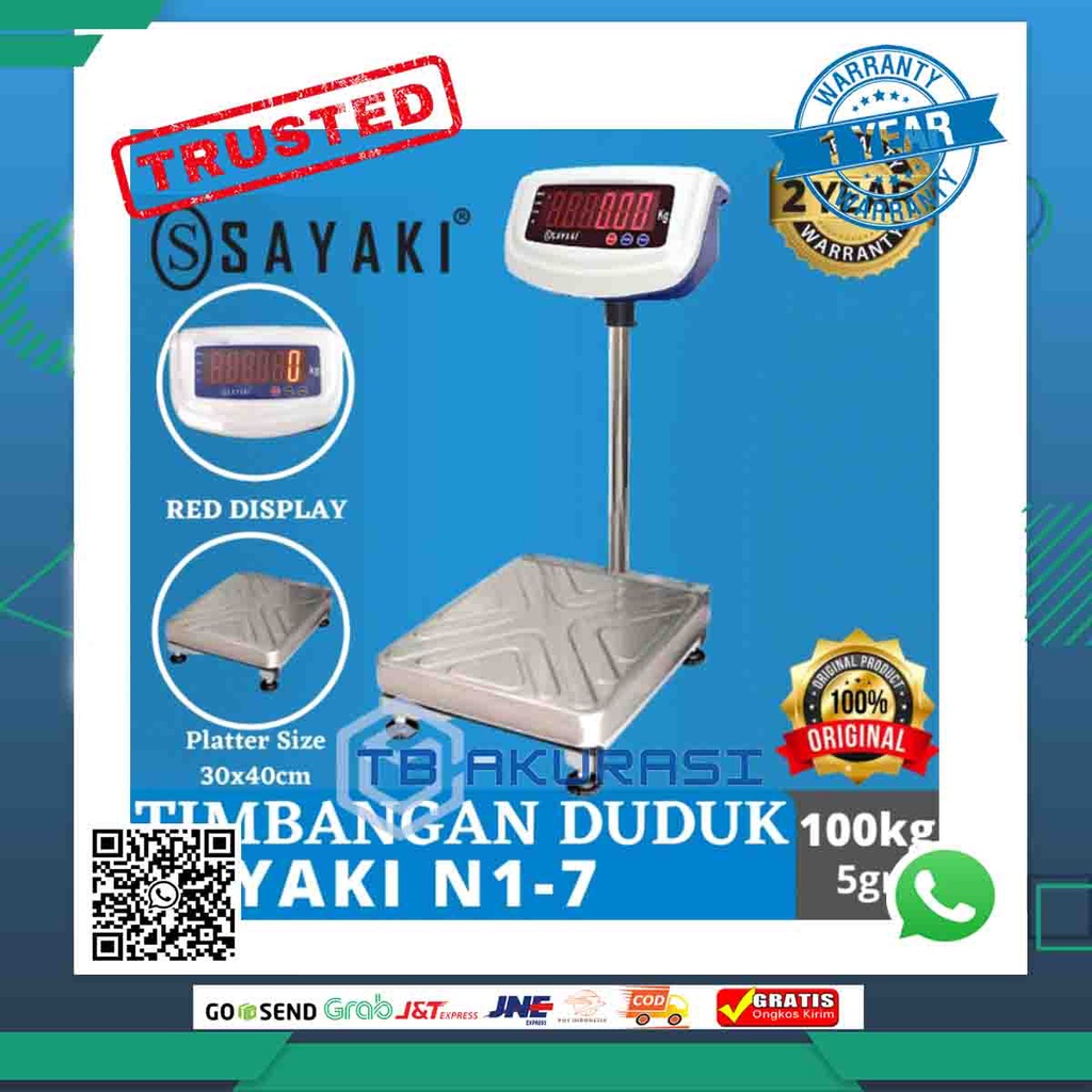 Jual Timbangan Digital duduk Sayaki N1-7 150kg/ bench scale / timbangan ...