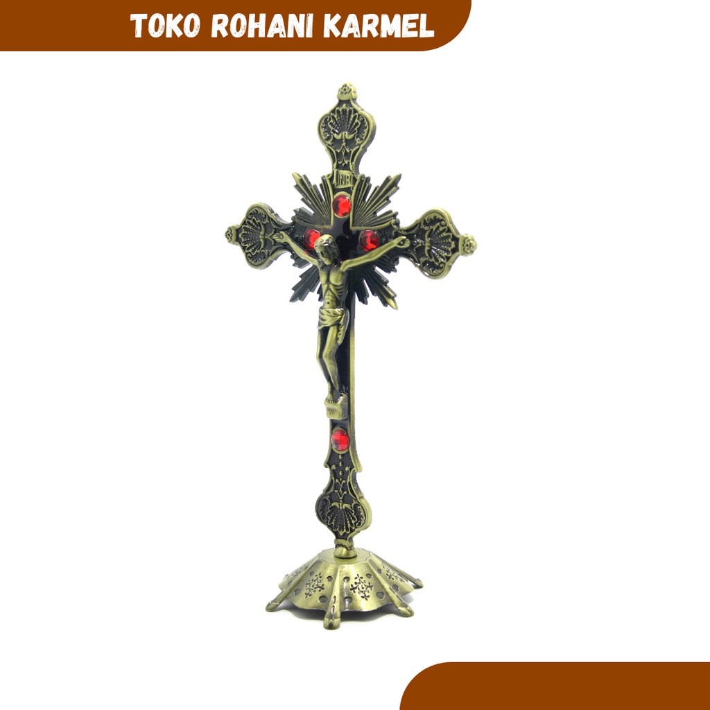 Jual SALIB ALTAR 24 CM / SALIB DUDUK KATOLIK / SALIB MEJA / SALIB ALTAR ...