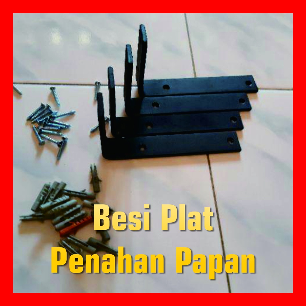 Jual Besi Plat Penahan Papan | Bracket Siku Rak Dinding Plat Strip ...