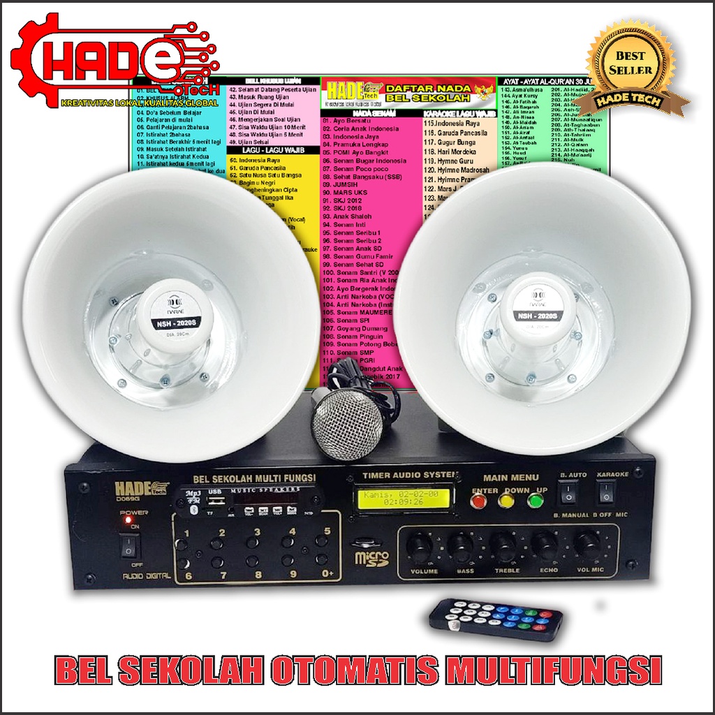 Jual BEL SEKOLAH OTOMATIS/MANUAL SETING TOMBOL 2 SPAEKER LENGKAP 260 ...