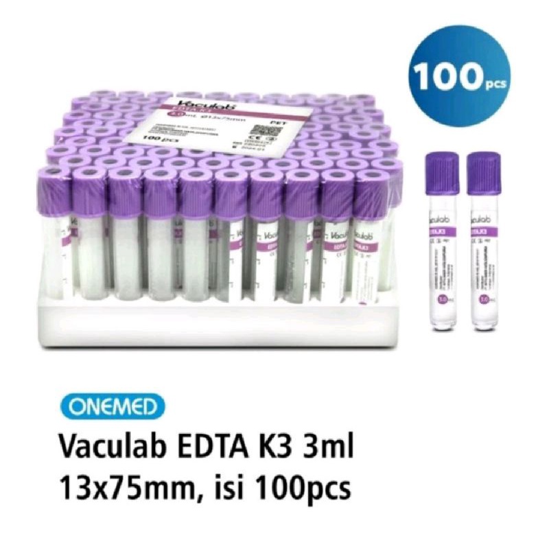 Jual Tabung EDTA K3 3ml OneMed Eceran / Tabung Darah EDTA | Shopee Indonesia